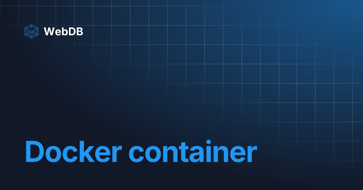 Docker container | WebDB