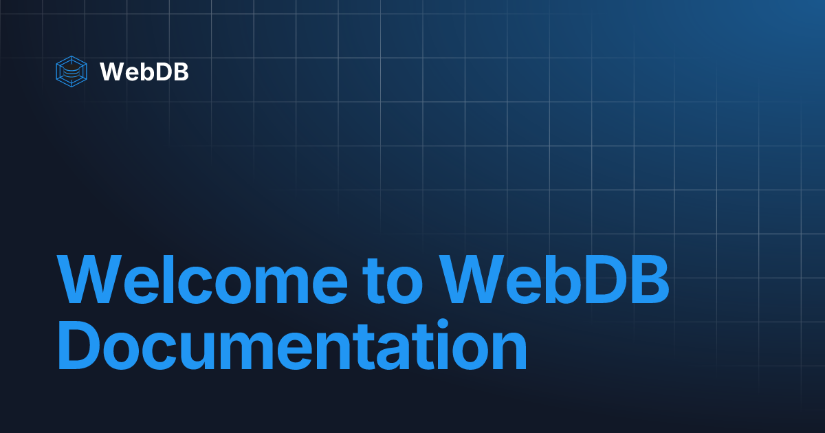 Welcome To Webdb Documentation Webdb