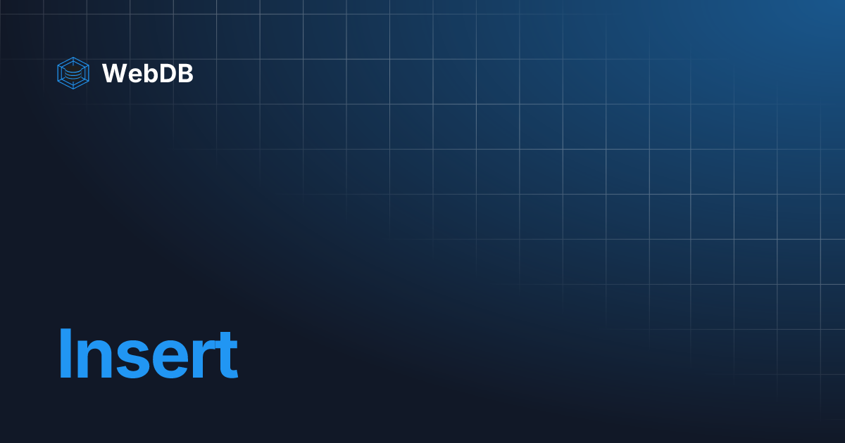 Insert | WebDB