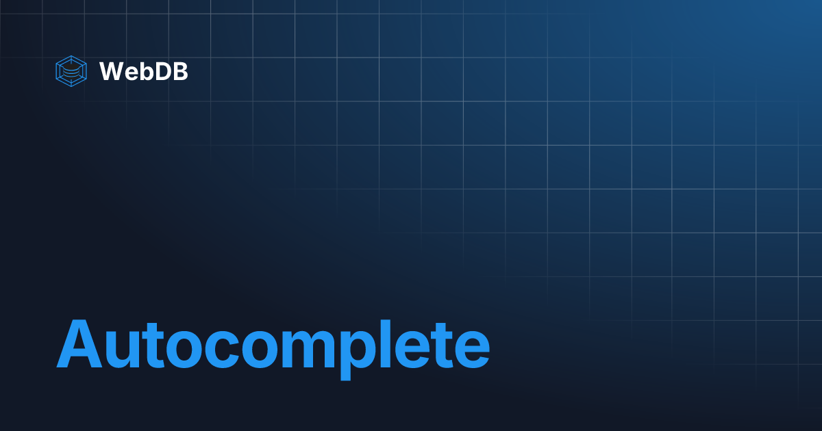 Autocomplete | WebDB